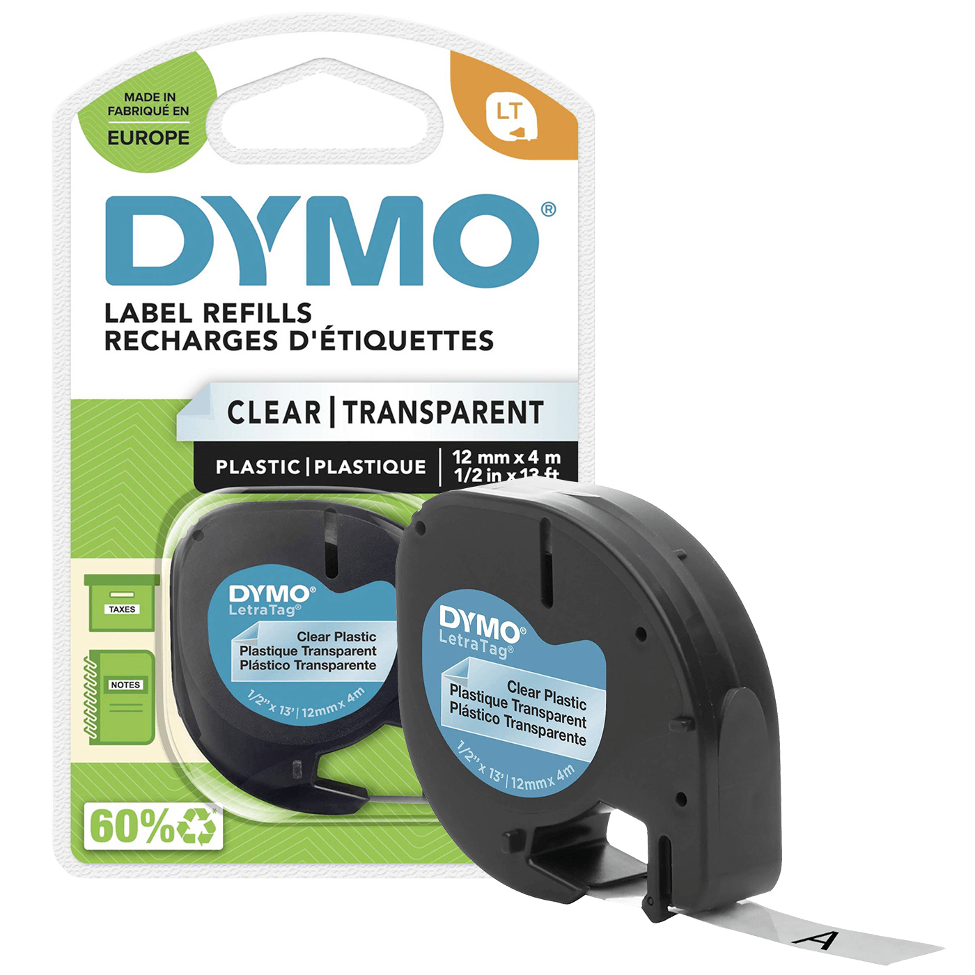 Dymo - Kaseta s trakom za LetraTag,4 met,12 mm,plastic transparent ...