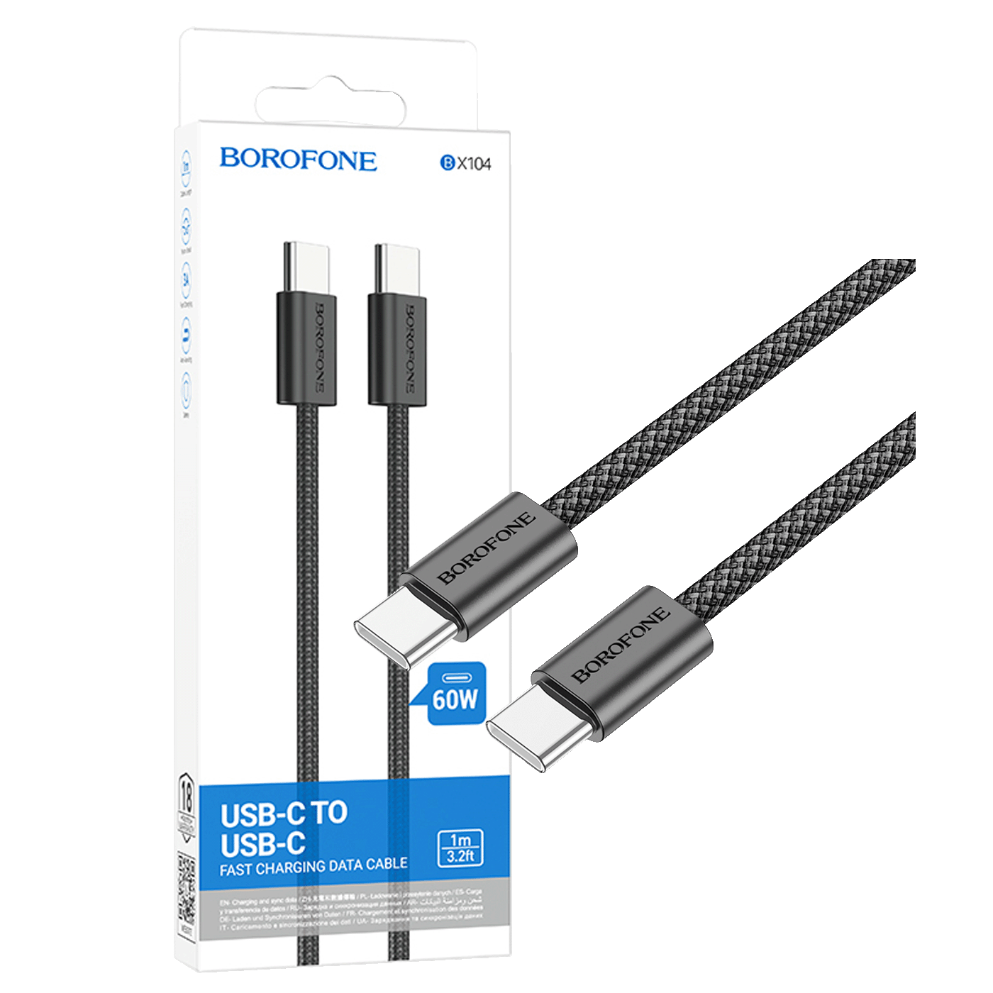 Borofone - USB kabl za smartphone, type C, 60W, 3A, 1 met. - Digitalis ...
