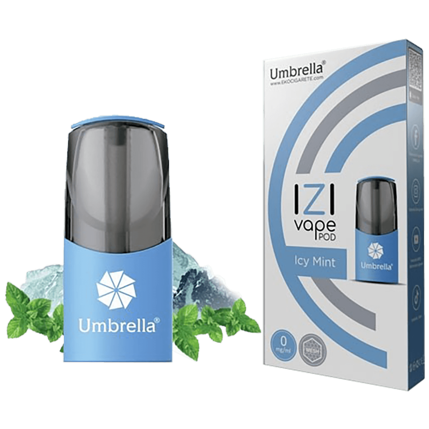 Tekućina za e-cigarete, Izi Vape Pod Icy Mint 0mg - Umbrella